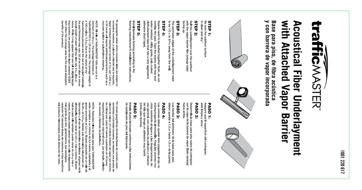 TrafficMASTER Acoustical Underlayment with Attached Vapor Barrier ...